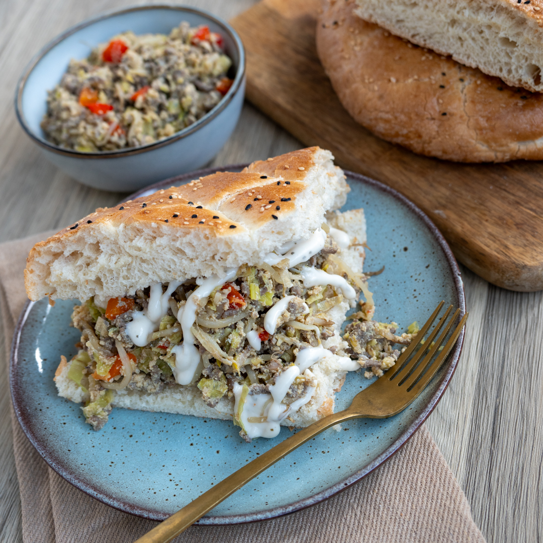 Turks brood met gehakt · Baksels by Mandy